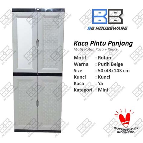 Promo Lemari Plastik Lemari Pakaian Kaca Pintu Panjang Diskon 30 Di