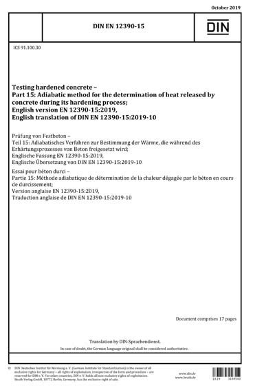 DIN EN 12390-15:2019 - Testing hardened concrete - Part 15: Adiabatic ...