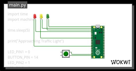 Traffic Lights Using Button Wokwi Esp32 Stm32 Arduino Simulator