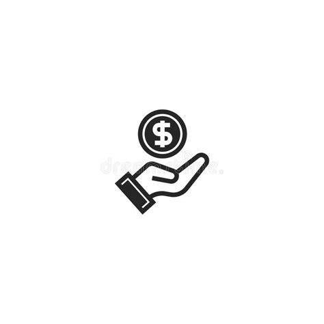 Hand With A Coin Line Icon Linear Style Sign For Mobile Concept And Web Design Outline Vector