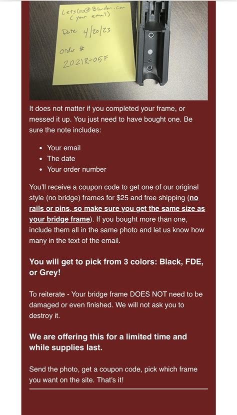 If You Bought A 76 Frame Polymer 80 Is Going To Sell You A New Frame