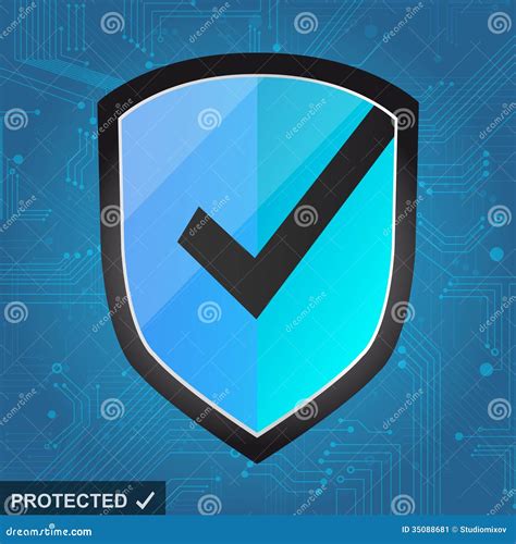 shield protection secure internet stock vector illustration of