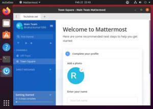 Mattermost Desktop Successfull Login Ubuntu Tecadmin