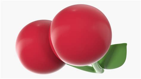 Cherries Emoji 3d Model 24 3ds Blend C4d Fbx Max Ma Lxo Obj