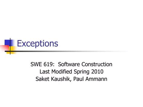 Ppt Exceptions Powerpoint Presentation Free Download Id5618576