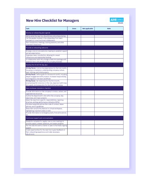 The Ultimate New Hire Checklist [ Free Template] Aihr