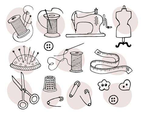 Premium Vector Sewing Icons Set Spools Of Threads Sewing Machine