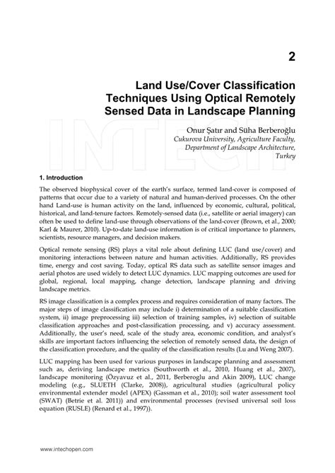 Pdf Land Use Cover Classification Techniques Using Optical Remotely Sensed Data In Landscape