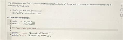Solved Two Integers Are Read From Input Into Variables