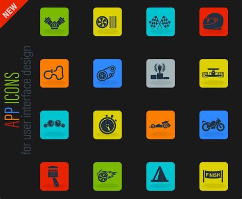 Premium Vector Racing Icon Set
