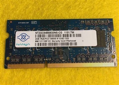 Nanya NT2GC64B88G0NS-CG 1151 TW 2GB 1Rx8 PC3-10600S-9-10-B2 1333 Memory ...