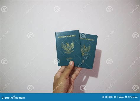 Passport Of The Republic Of Indonesia In Hand Stock Image Image Of