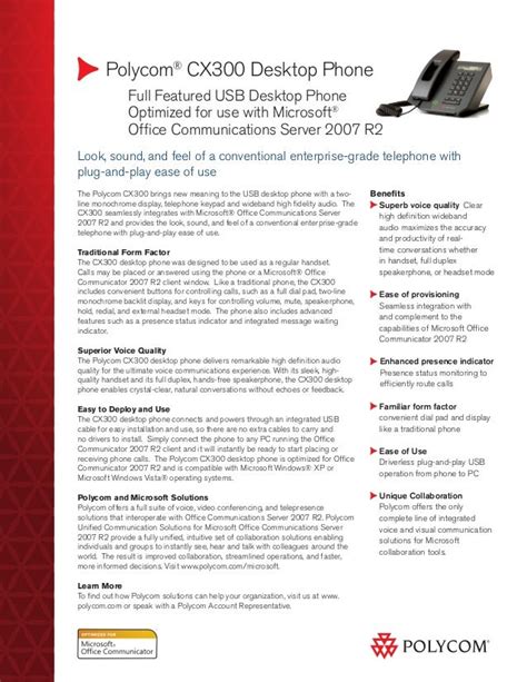 Download Free Pdf For Polycom Cx300 Telephone Manual