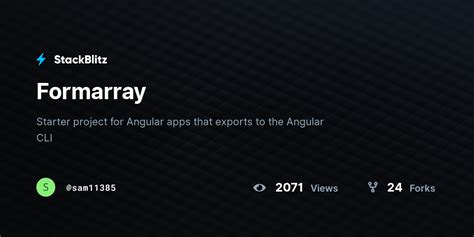Formarray Stackblitz