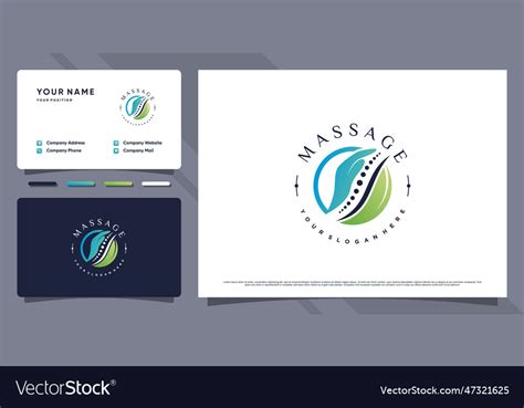Creative Massage Logo Design With Unique Concept Vector Image