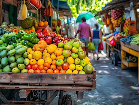 Premium Photo Photo Of People Browsing Through A Local Farmers Market