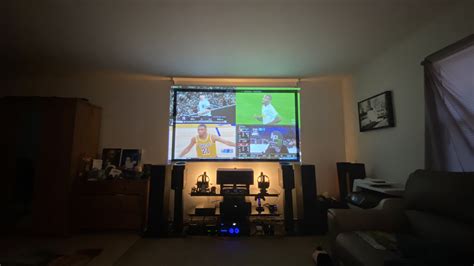 PS Vue Multi Screen W 4K Projector Home Theater Installation Multi Screen Home