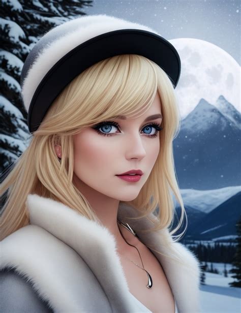 High Contrast Portrait Of A Swedish Blonde Hair Lady With An Ex