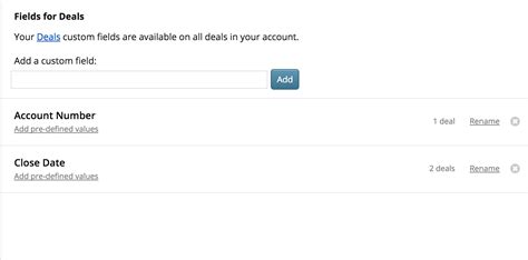 Deal Custom Fields Highrise Help