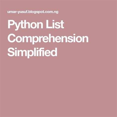 Python List Comprehension Simplified Coding For Beginners Python Programming Comprehension