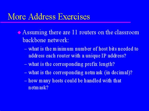 More Address Exercises