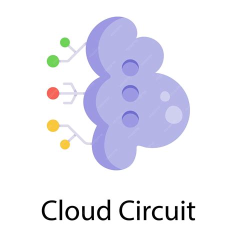 Premium Vector A Trendy Flat Icon Of Cloud Circuit