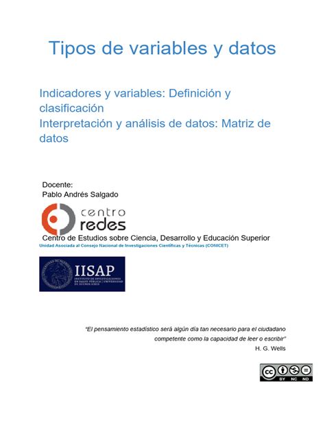 03 Tipos De Variables Y Datos Pdf Estadísticas Medición
