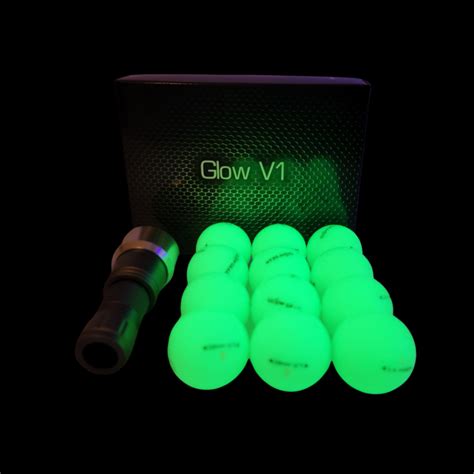 Glow V1 Night Golf Ball 12 Ball Pack With Uv Flashlight Glow Gear Golf