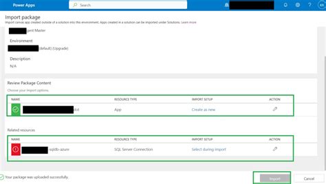 export and import powerapps package azureops