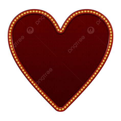 Blank Love Frame With Light Bulbs Love Heart Light Bulb Pink PNG