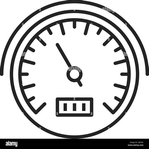 Speedometer Vector Line Icon Car Tachometer Engine Temperature Or