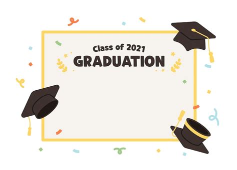 Premium Vector Graduation Certification Frame With Graduation Cap