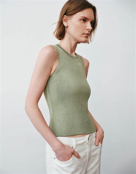 Crew Neck Knitted Tank Top Urban Revivo Thailand