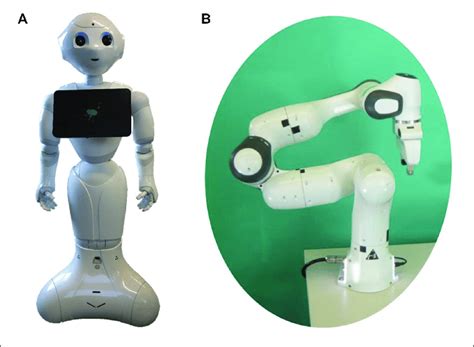 A On The Left The Robot Pepper From Aldebaran Robotics Sas And