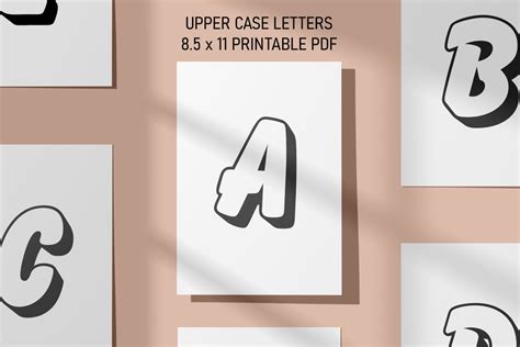 Alphabet Upper Case Letters And Numbers Printable PDF Letter Size Etsy
