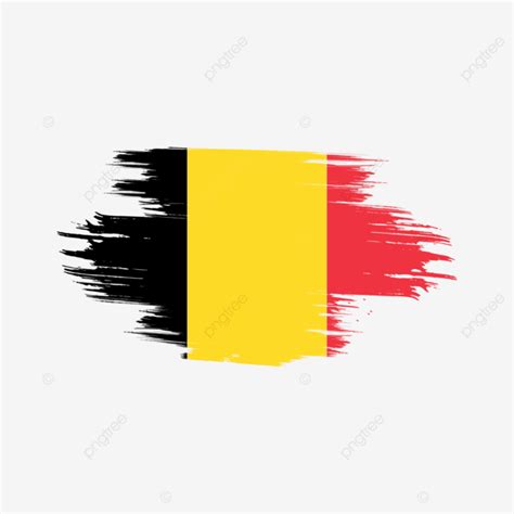 Brush Watercolor Paint Vector Art PNG Beligum Flag Transparent