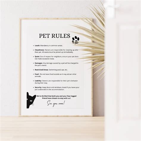Airbnb Canva Template Pet Rules Sign Airbnb Pet Rules Canva Etsy