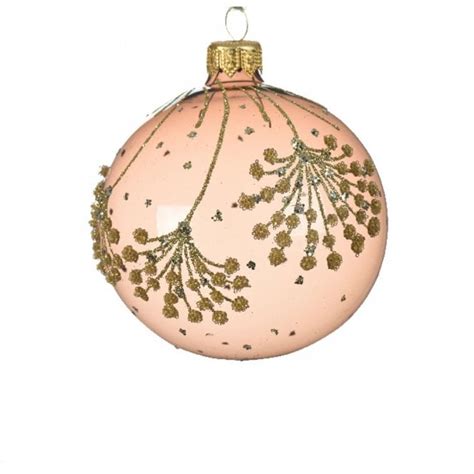 Kaemingk Shiny Peach With Gold Branch Bauble