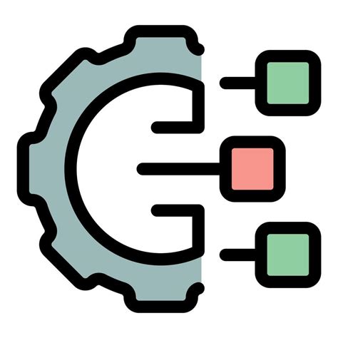 Gear Connecting To Multiple Data Points Representing Automation And Integration 55585323 Vector