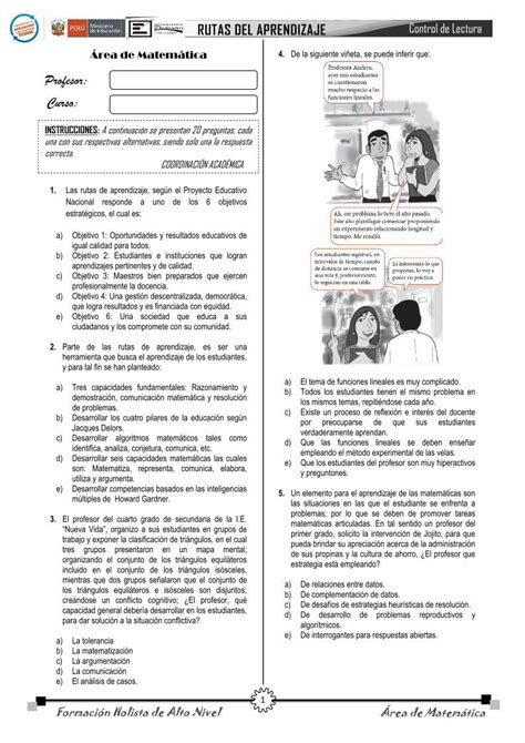 PDF Examen De Rutas Del Aprendizaje Matematica DOKUMEN TIPS