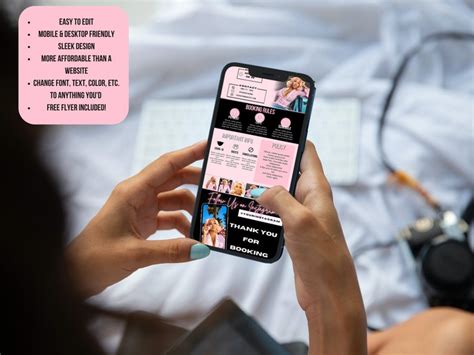 acuity scheduling template canva template pink and black etsy