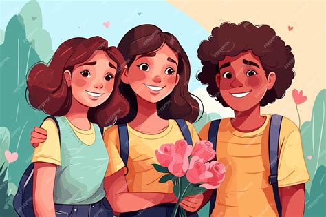 Premium Vector Illustrated Intimacy Friendship Day Impressions