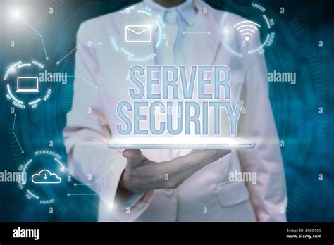 Conceptual Display Server Security Word Written On Web Server That Guarantees Secure Online