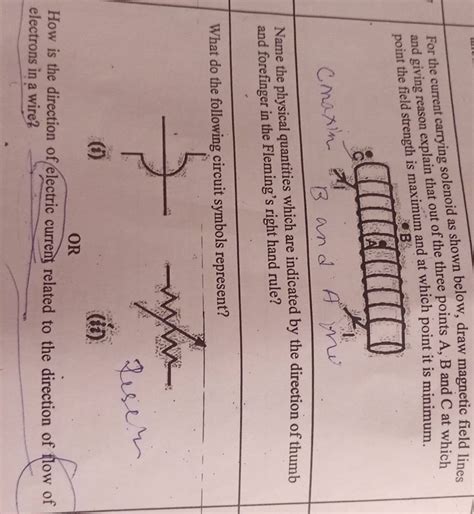 For The Current Carrying Solenoid As Shown Below Draw Magnetic Field Lin