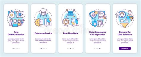 Data Science Trends Onboarding Mobile App Screen Stock Vector Illustration Of Welcome Design