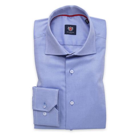 Cămașă slim fit pentru bărbați albastră cu model cu dungi fine 15635