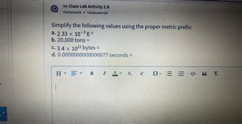 Solved Simplify The Following Values Using The Proper Metric