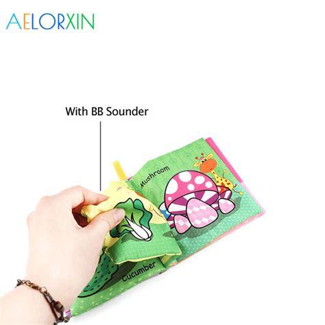 1 개 교육 장난감 유아 모바일 소프트 책 야채 개발 인형 딸랑이 신생아 어린이 아기 장난감 아기 장난감 아기 장난감