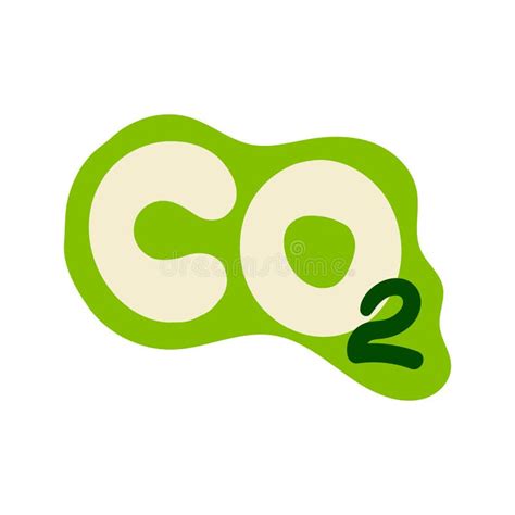 Vector Illustration With Green Label Co2 Isolated Element Stock