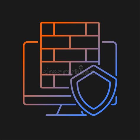 Firewall Gradient Vector Icon For Dark Theme Stock Vector Illustration Of Security Icon